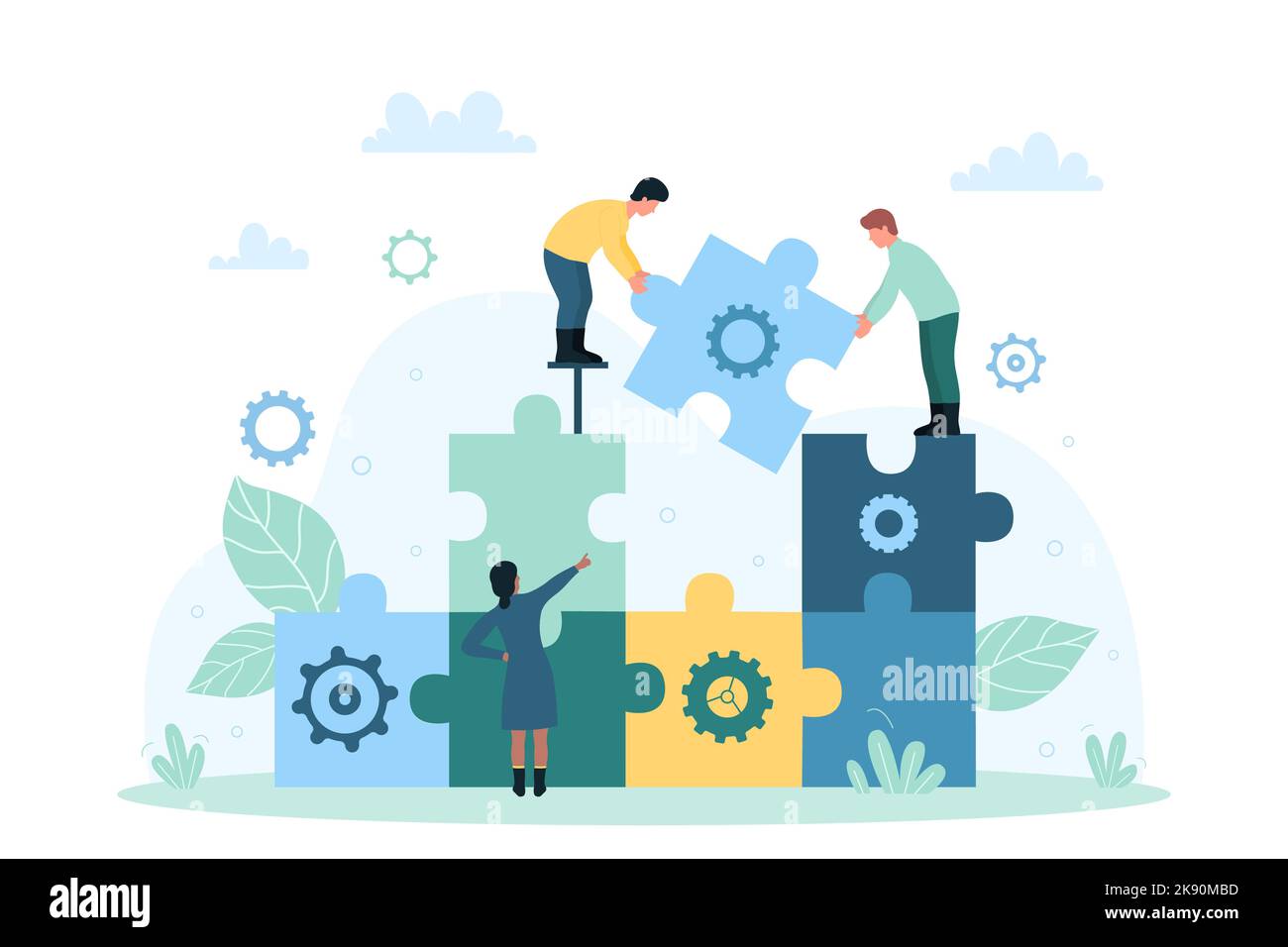 Business organization, cooperation and teamwork vector illustration ...