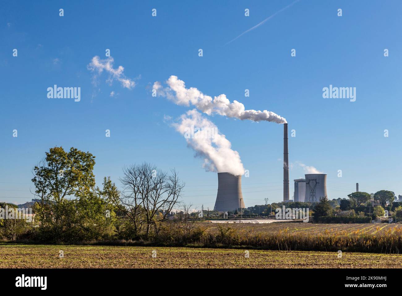 GARDANNE, FRANCE - OCT 22, 2016: Provence Power Station at Gardanne is ...