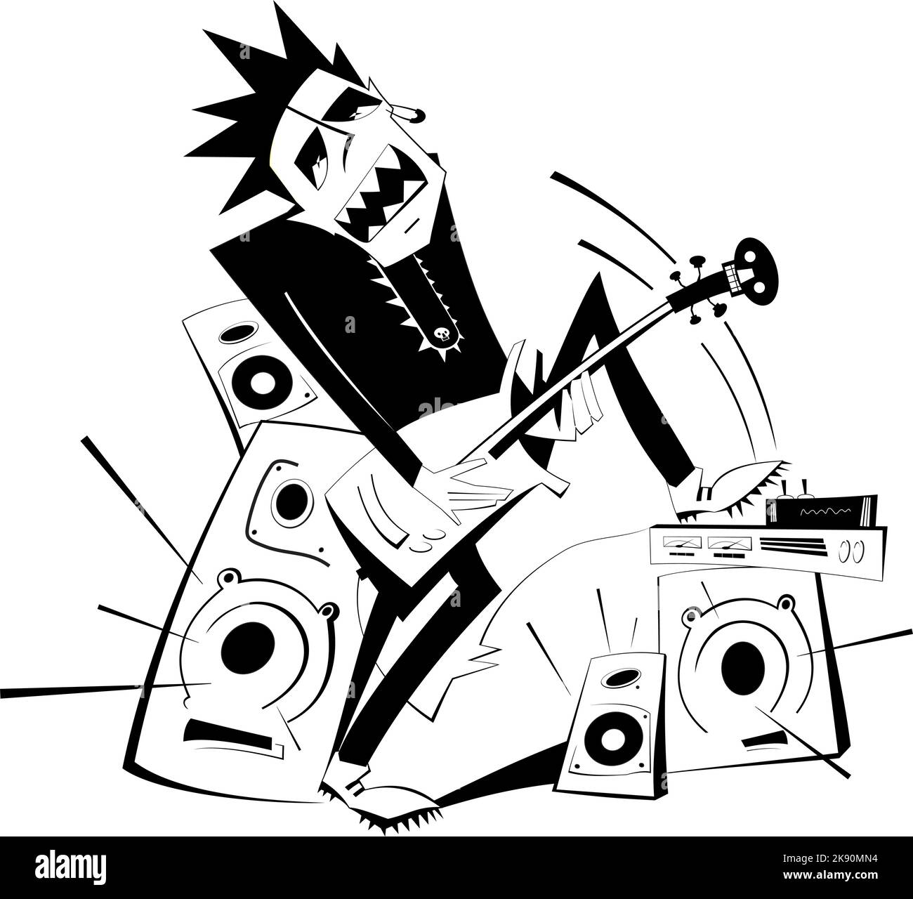 Angry guitarist Stock Vector Images - Alamy
