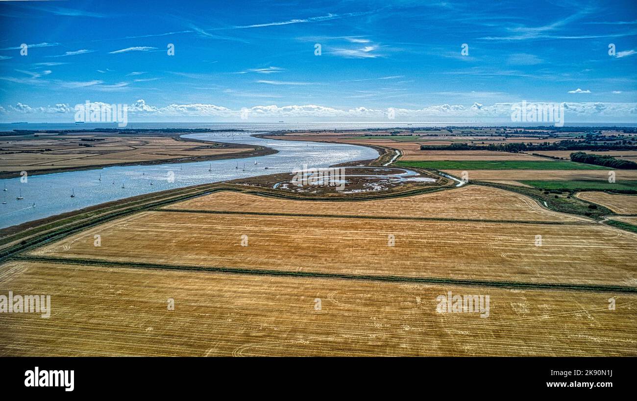 An aerial view of the Deben river in Suffolk Stock Photo - Alamy
