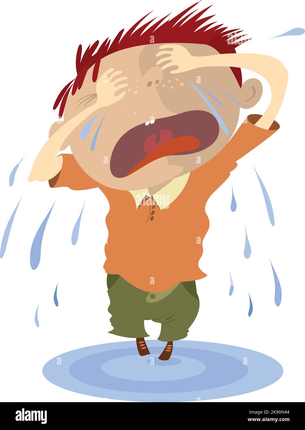 Crying child makes a puddle of tears Stock Vector Image & Art - Alamy