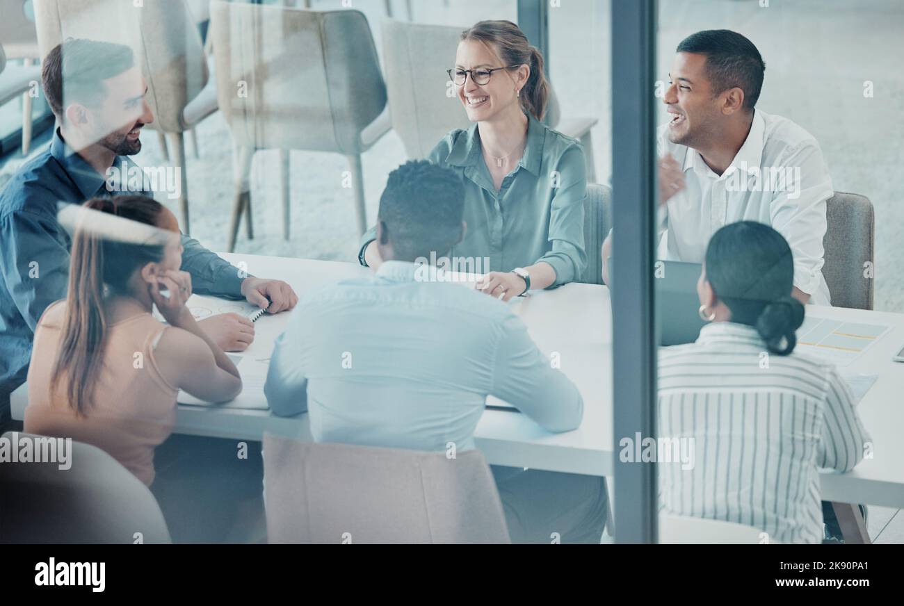 Business people, boardroom meeting and discussion at the office in team ...