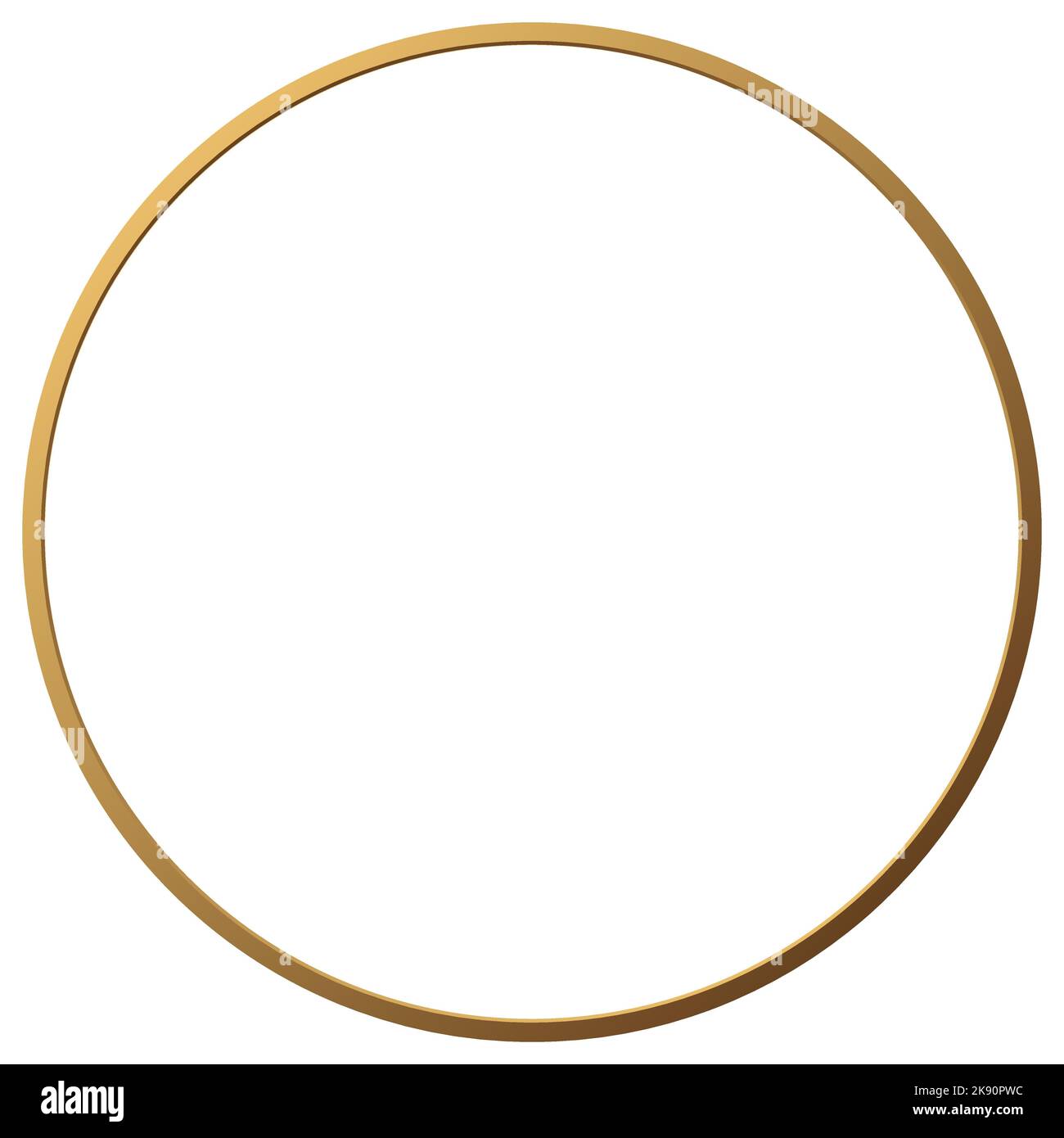 Golden thin ring with gradient on white background. Vector clipart ...