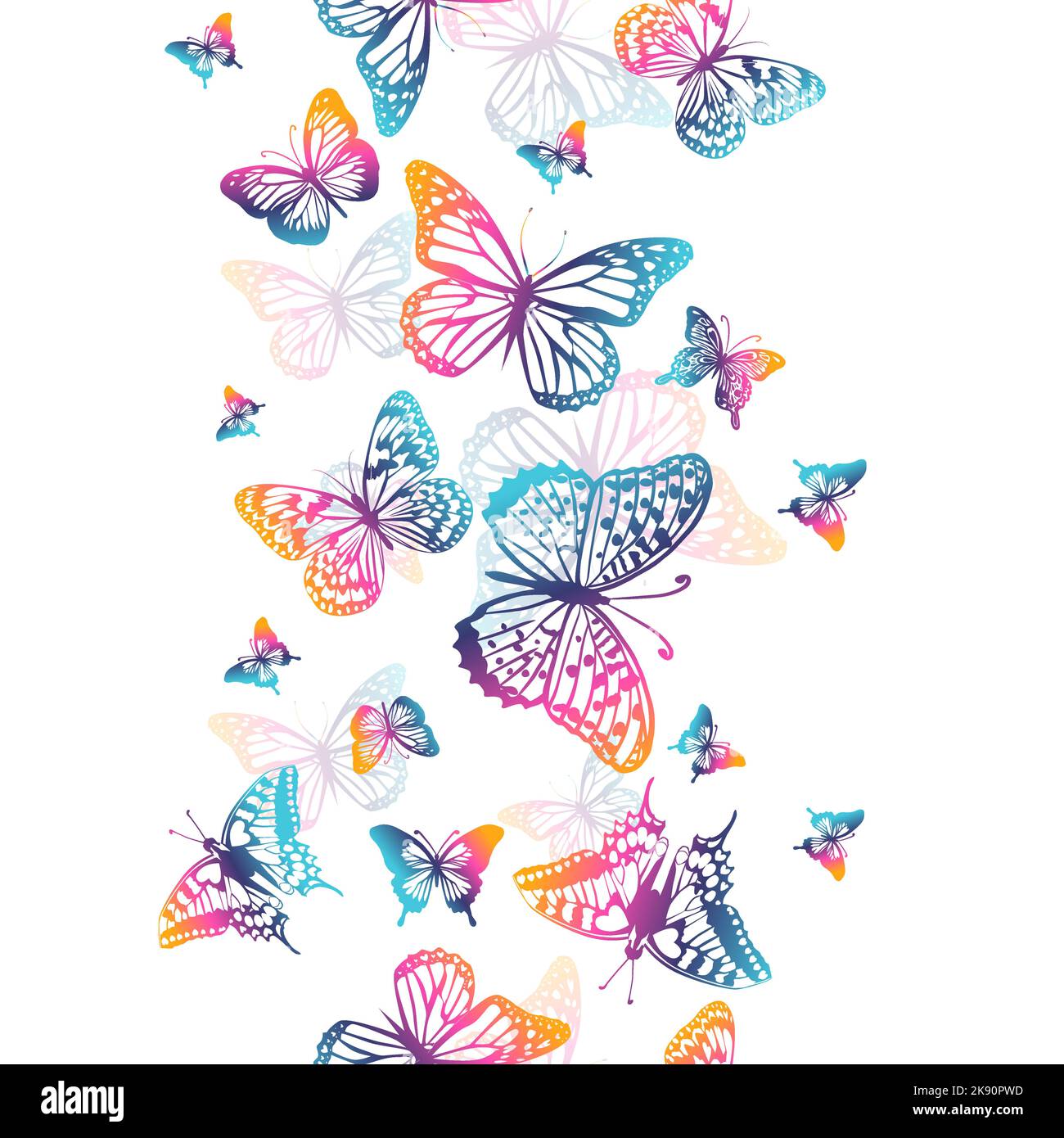 colored butterflies seamless pattern. Vector illustration Stock Vector ...