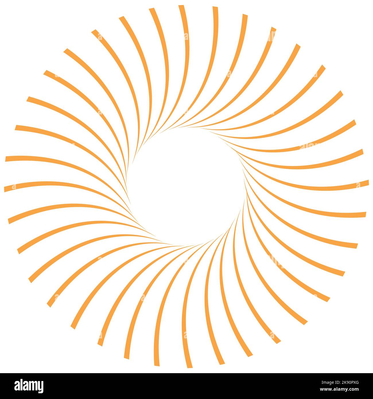 Orange swirling rotor blades isolated on white background. Vector ...