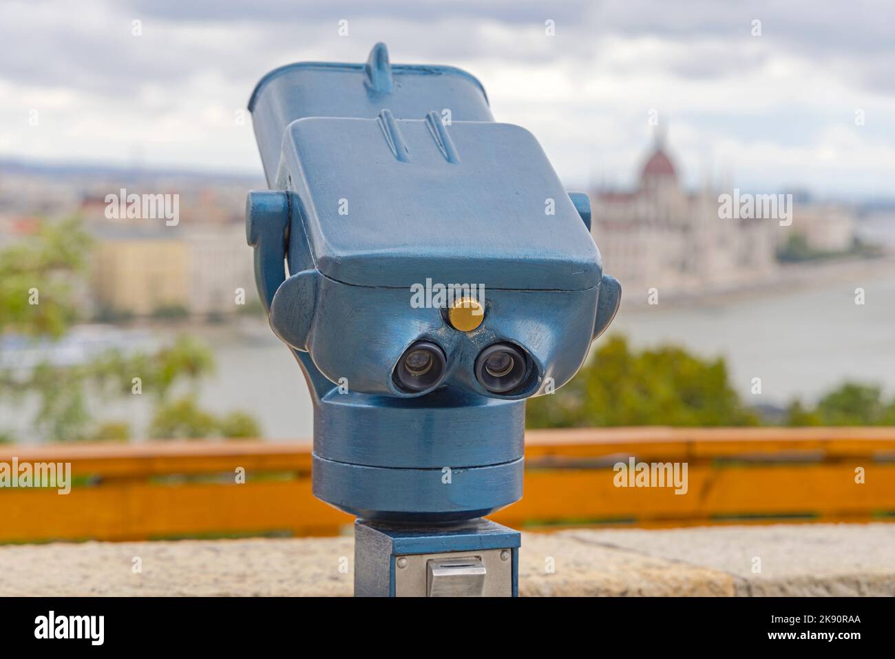Coin Operated Binoculars Tower Viewer at Buda Castle Stock Photo - Alamy