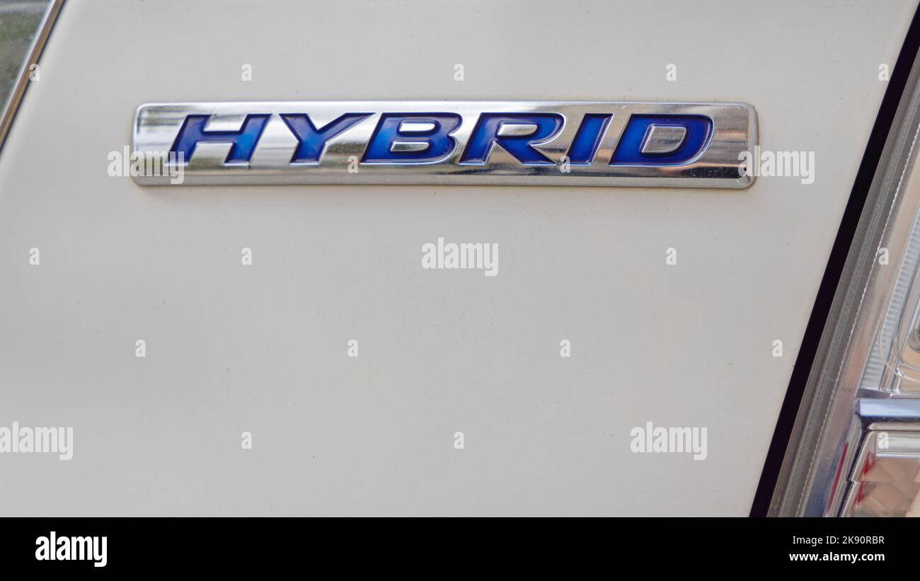 3d Sign at Hybrid Electric Vehicle Transport Environment Stock Photo ...
