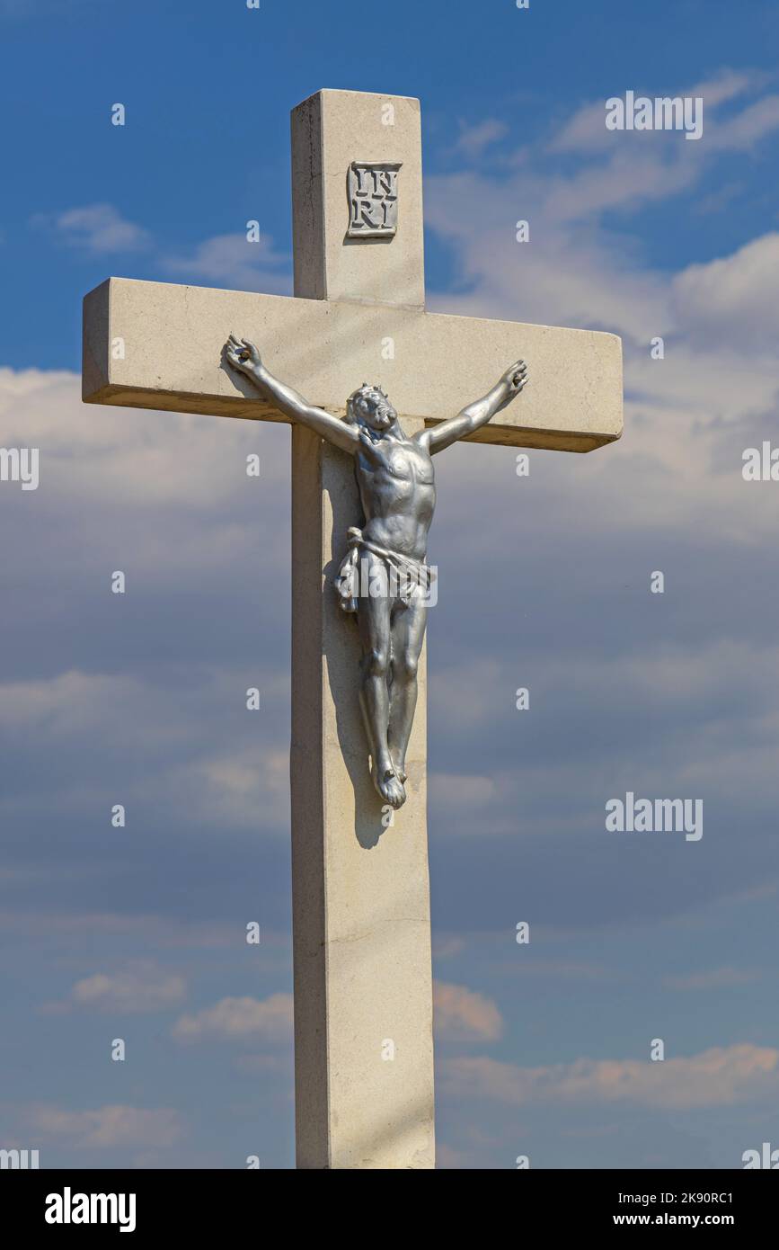 Inri Jesus Crist King of Jews at Silver Cross Religion Symbol Stock ...