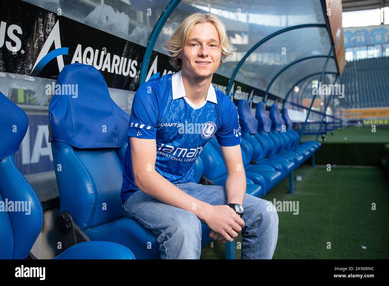 Gent, Belgium, 25 October 2022, Gent's Rune Van Den Bergh pictured at ...
