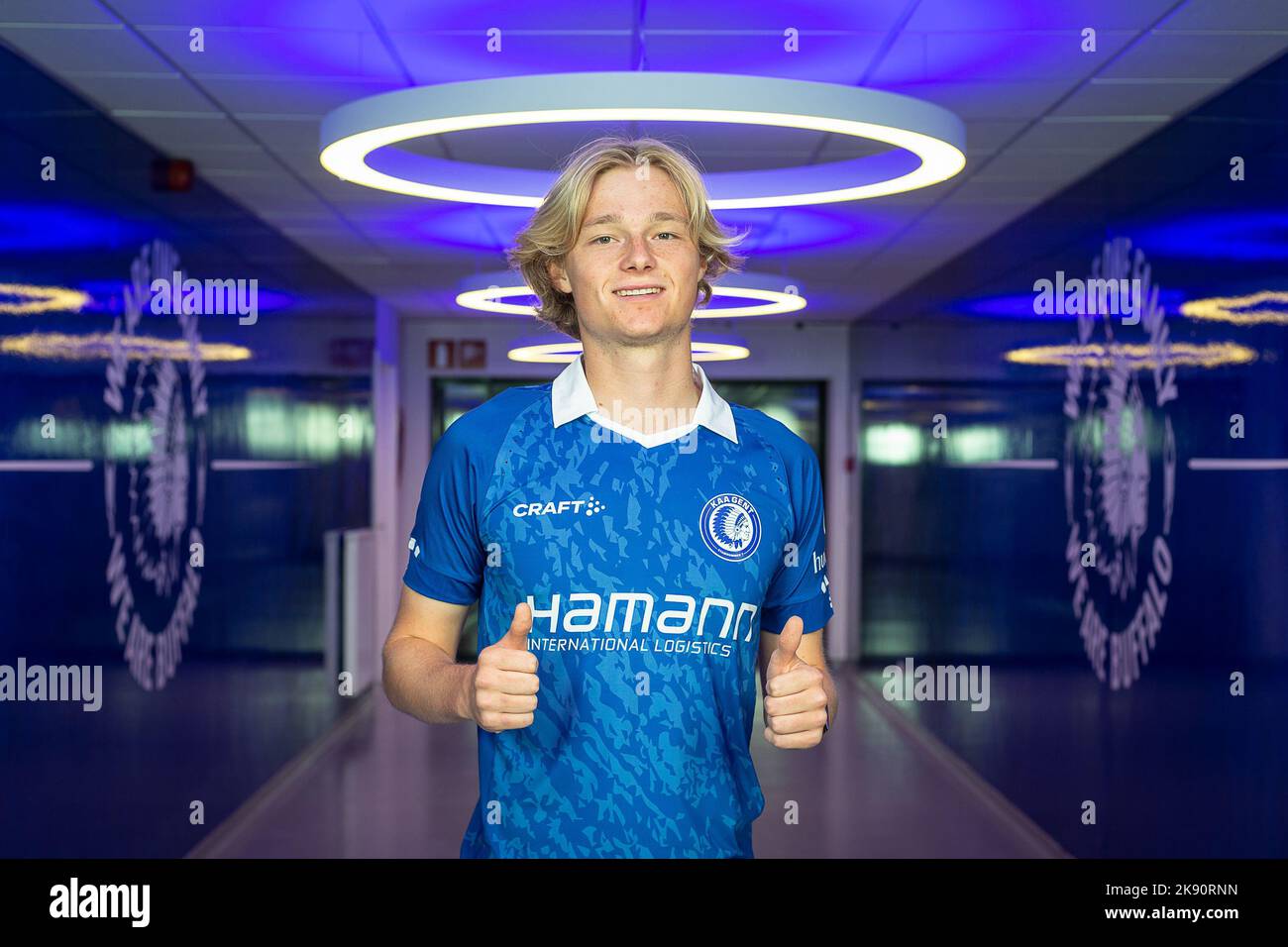 Gent, Belgium, 25 October 2022, Gent's Rune Van Den Bergh pictured at ...