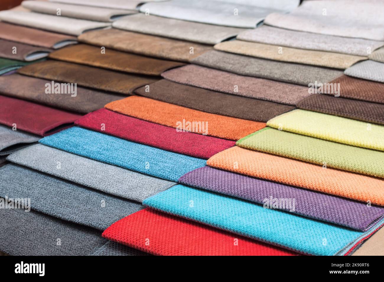 Color samples of the upholstery fabric in the assortment. palette of ...