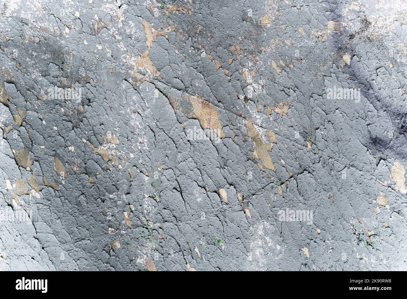 Stucco texture, rough ragged plaster background, scratched cracked wall ...