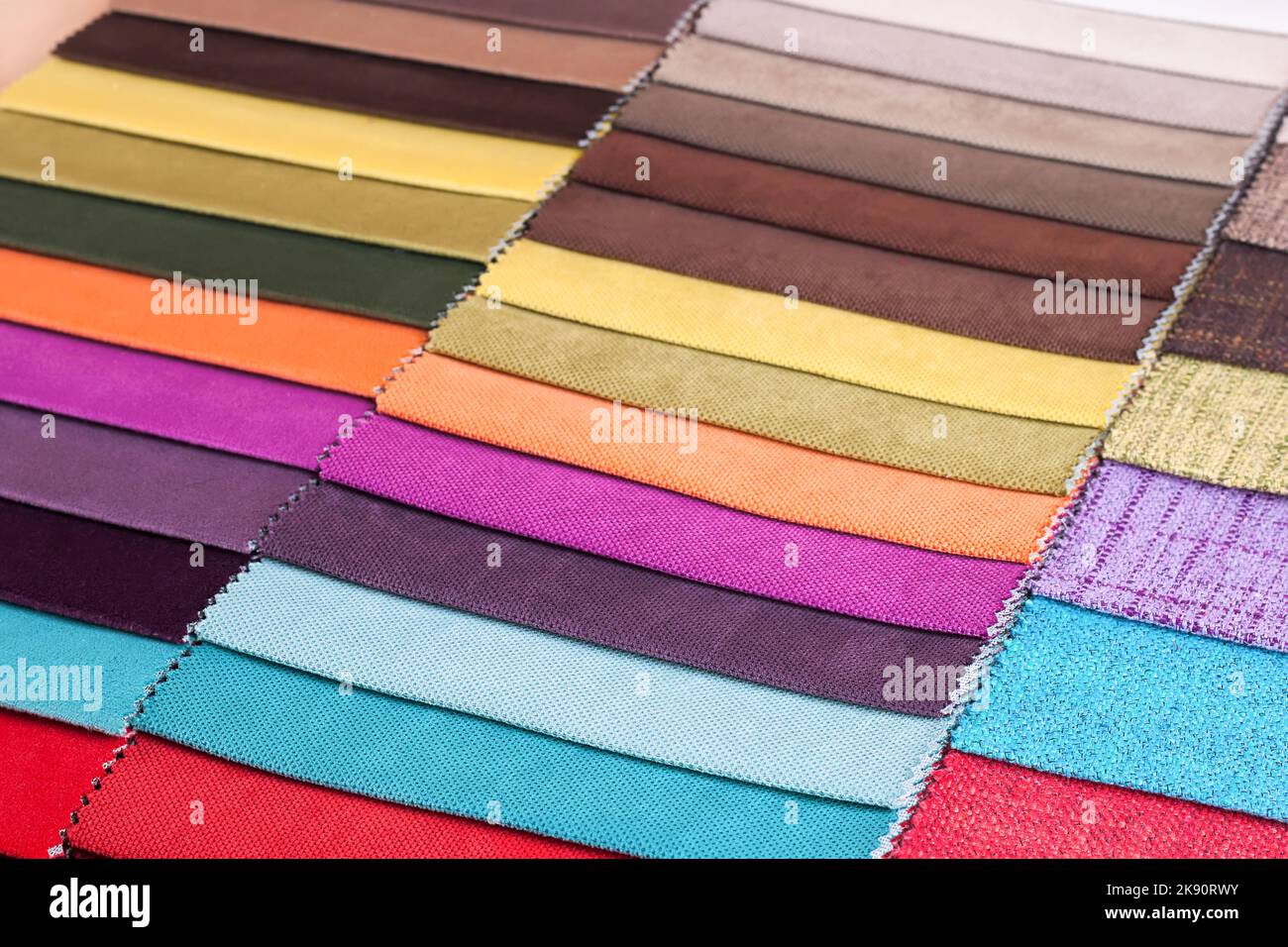 Color samples of the upholstery fabric in the assortment Stock Photo ...
