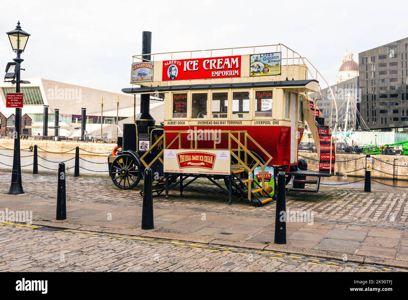 Double decker ice cream truck, Royal Albert Docks, Liverpool ...