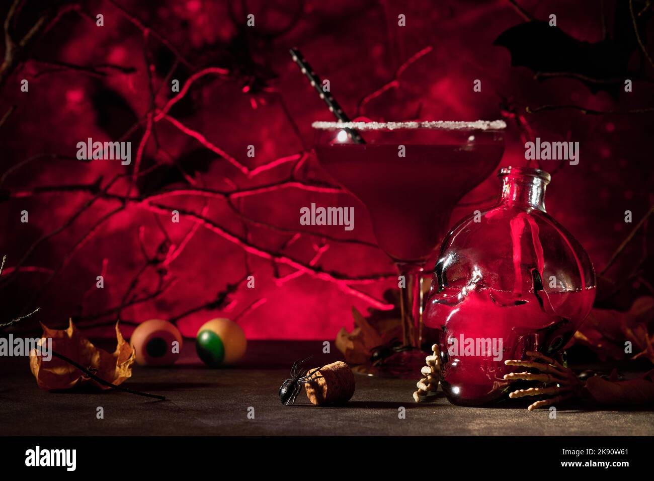 Halloween bloody cocktail margarita. Bloody red cocktail margarita and ...