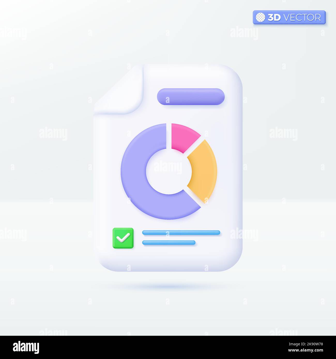 Document and circle graph icon symbols. Project task management ...