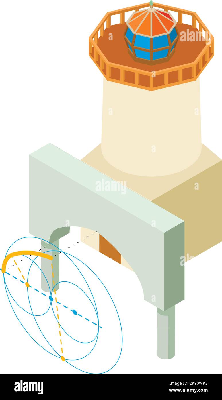 Renovation concept icon isometric vector. Arch project and lighthouse ...