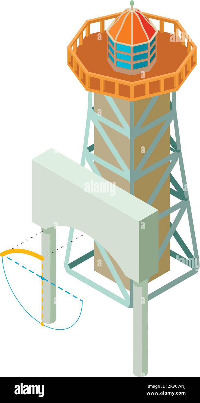 Construction project icon isometric vector. Arch project and lighthouse ...