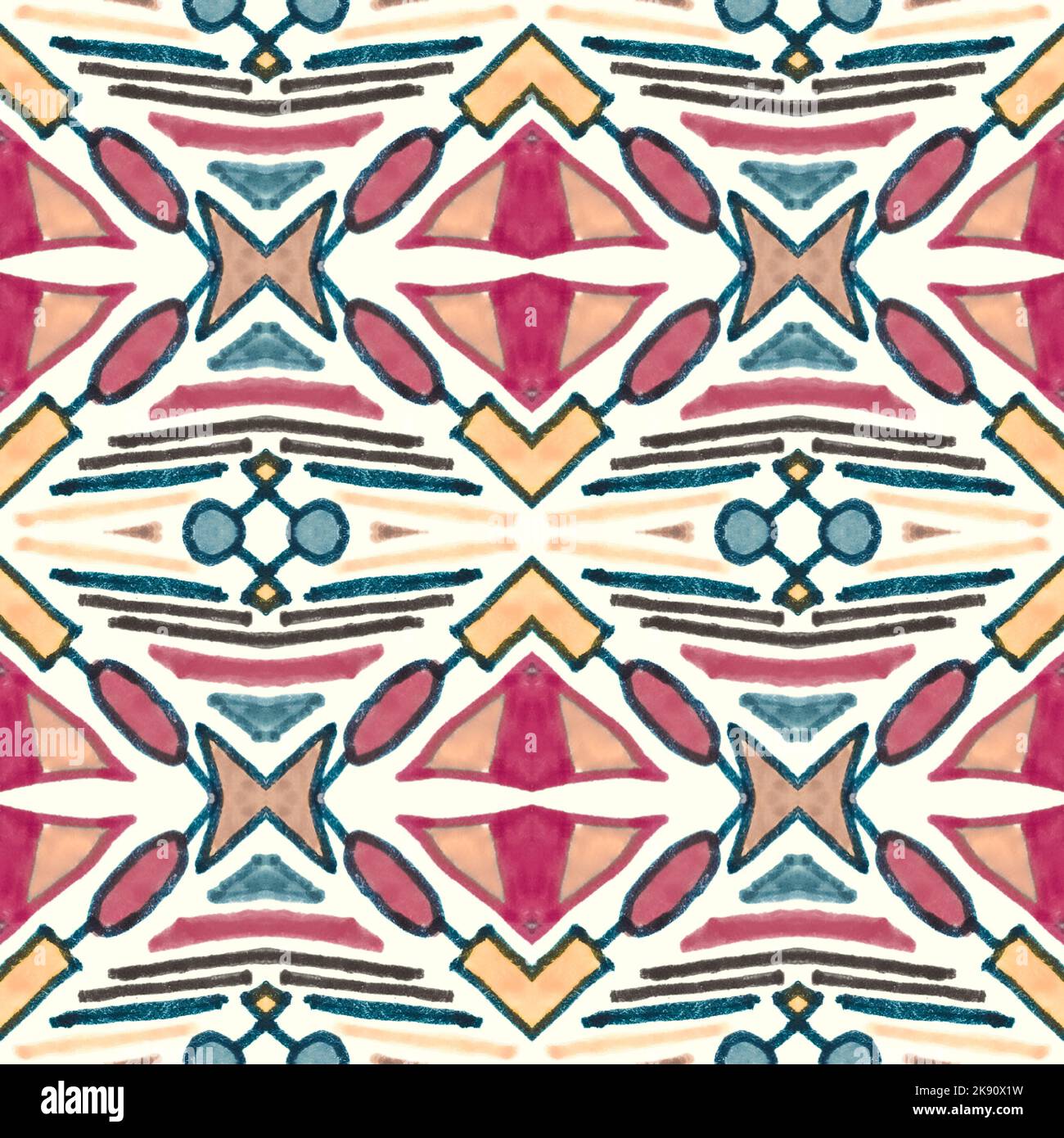 American native ornament. Seamless aztec pattern. Grunge indian print ...