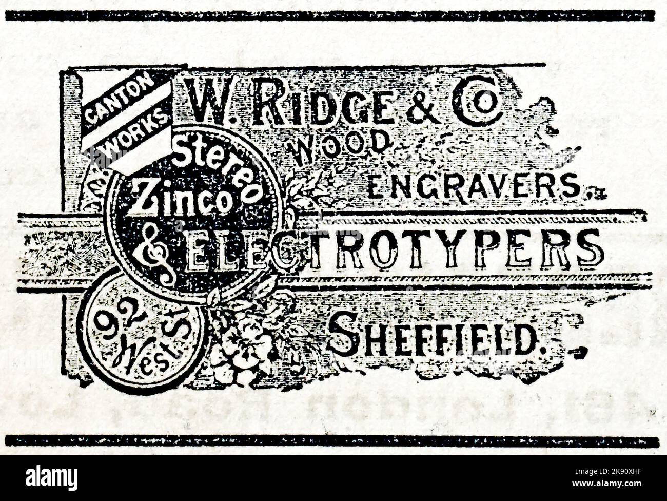 W. Ridge & company, wood engravers, zinc and electrotypers, West Street ...