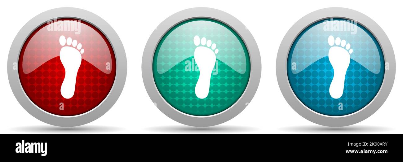Foot vector icon set, glossy web buttons collection Stock Vector Image ...