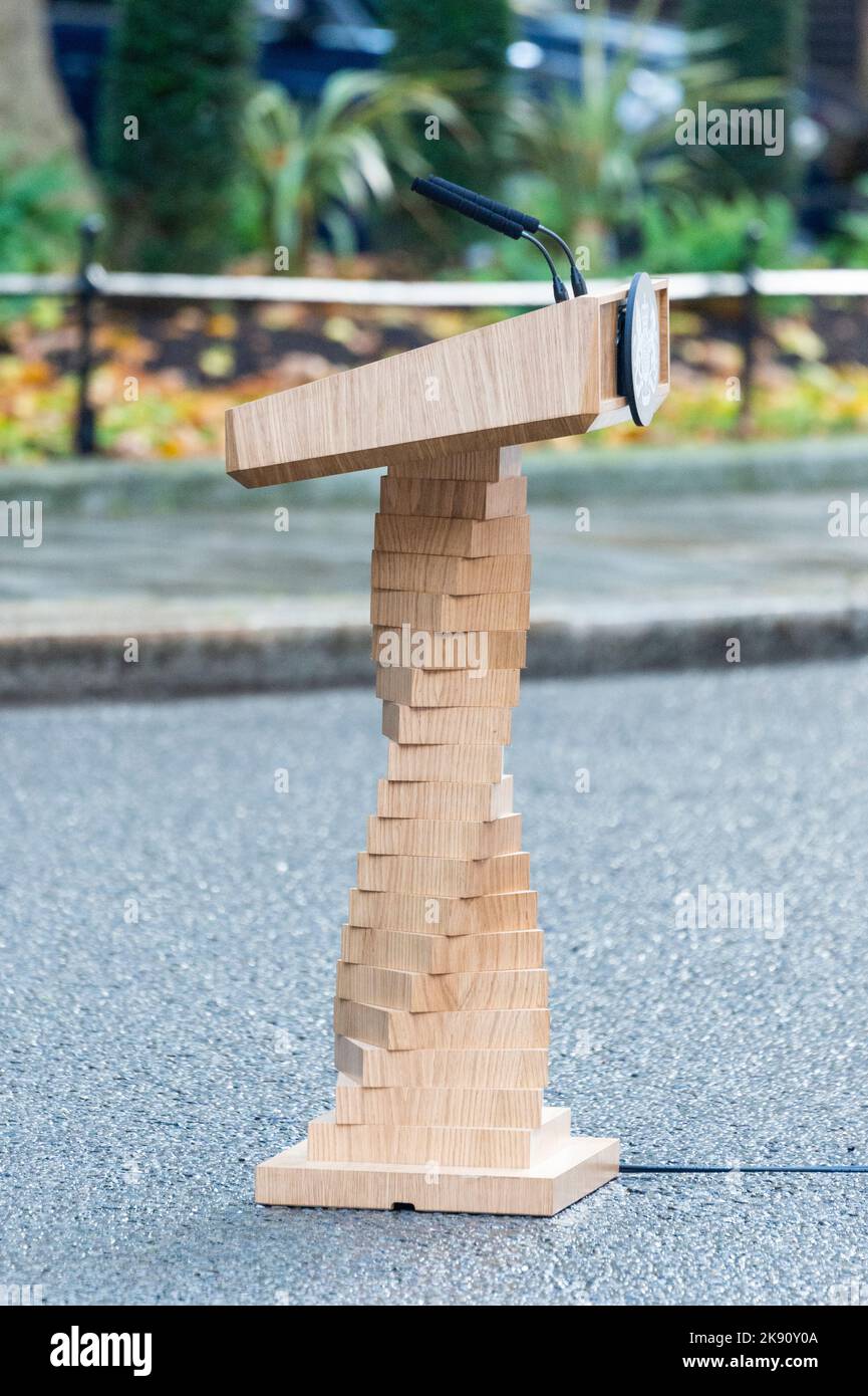 London, UK. 25 October 2022. The custom lectern is brought out ahead of ...