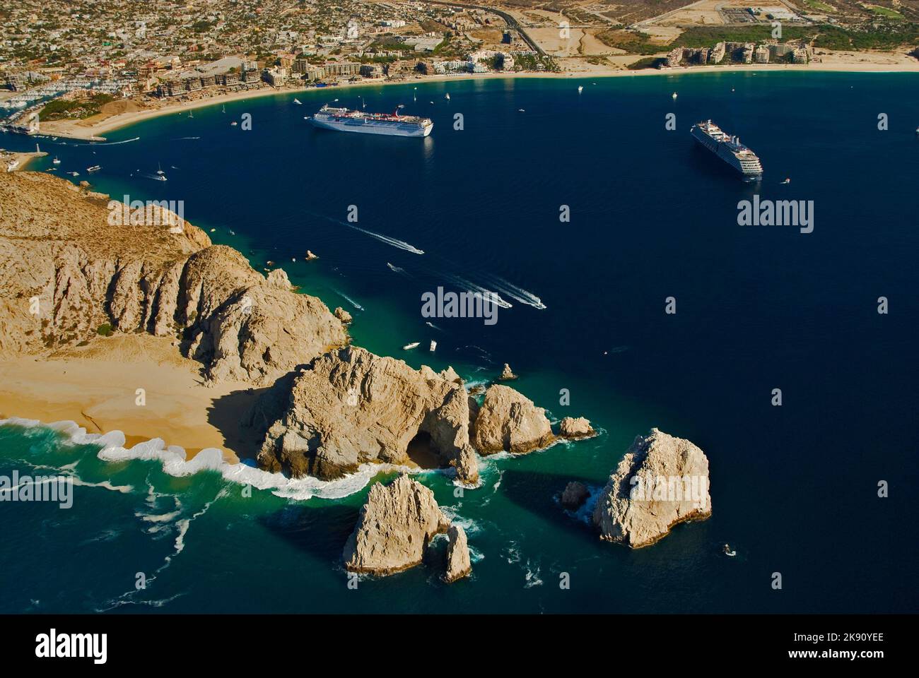Flying ultralight over Lands End rocks at Cabo San Lucas, Baja ...