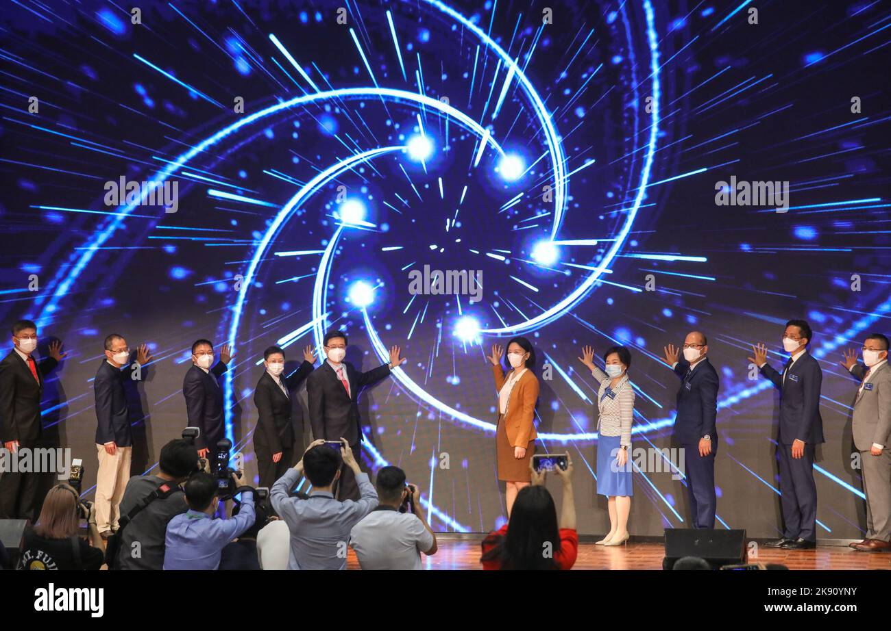 Guests, from left, Ray Cheung Chak-Chung; Jasper Tsang Yok-sing; Xu Kai ...