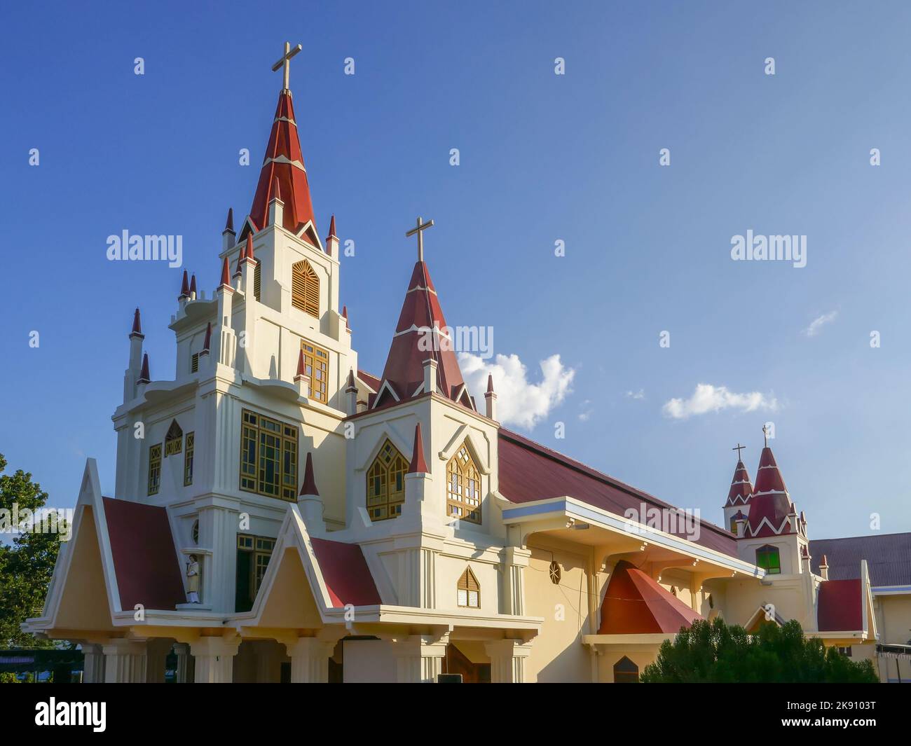 Landscape view of Mary Queen of the Rosary cathedral church in catholic ...