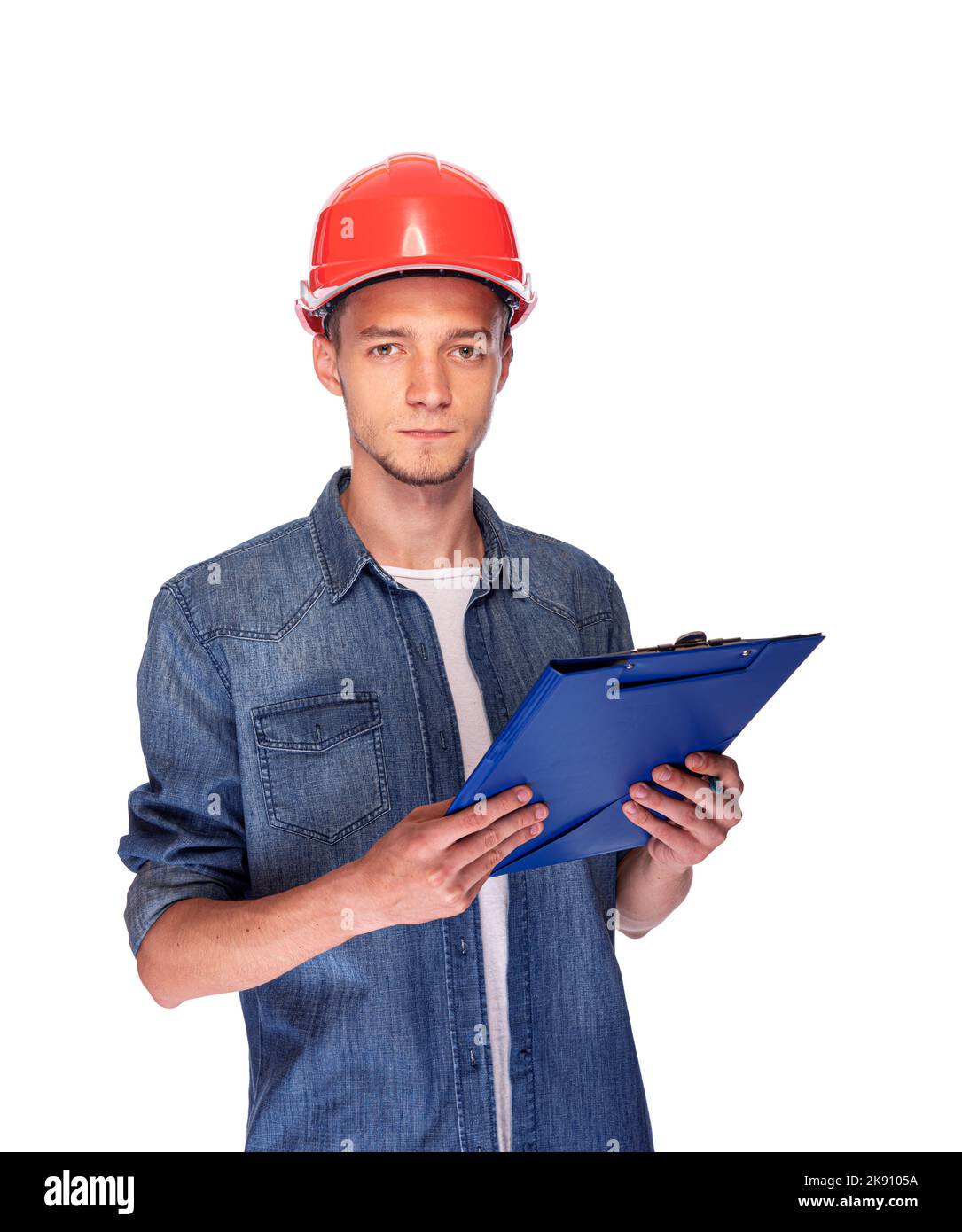 Worker man with helmet hi-res stock photography and images - Alamy