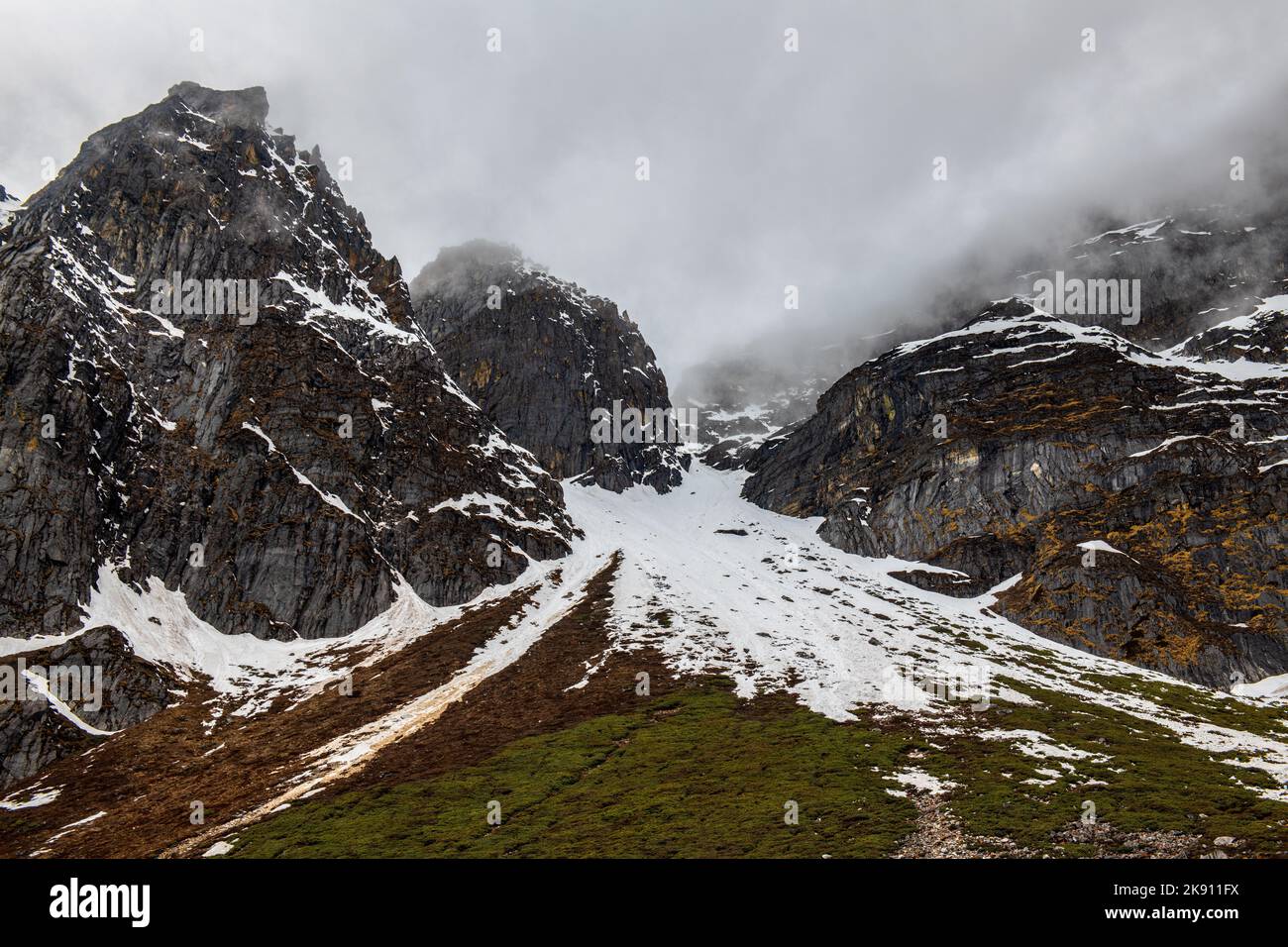 A beautiful shot of Yumesamdong (Zero Point) in Sikkim, India Stock ...