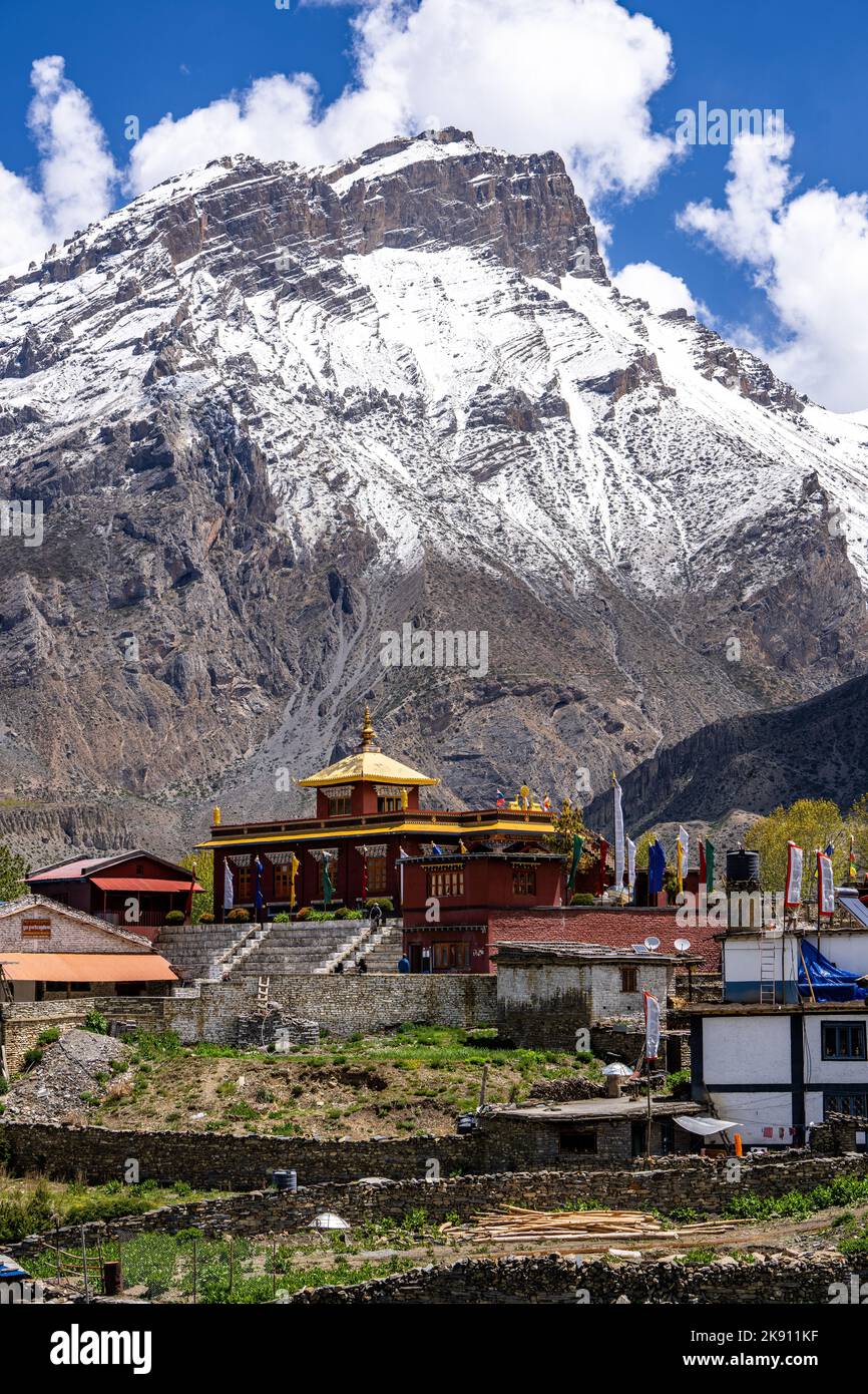A vertical shot of Holy Buddhist Hindu site of Muktinath in Upper ...