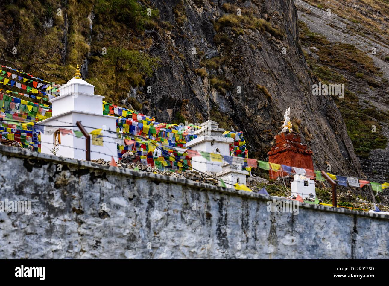 The Holy Buddhist Hindu site of Muktinath Upper Mustang, Nepal Stock ...