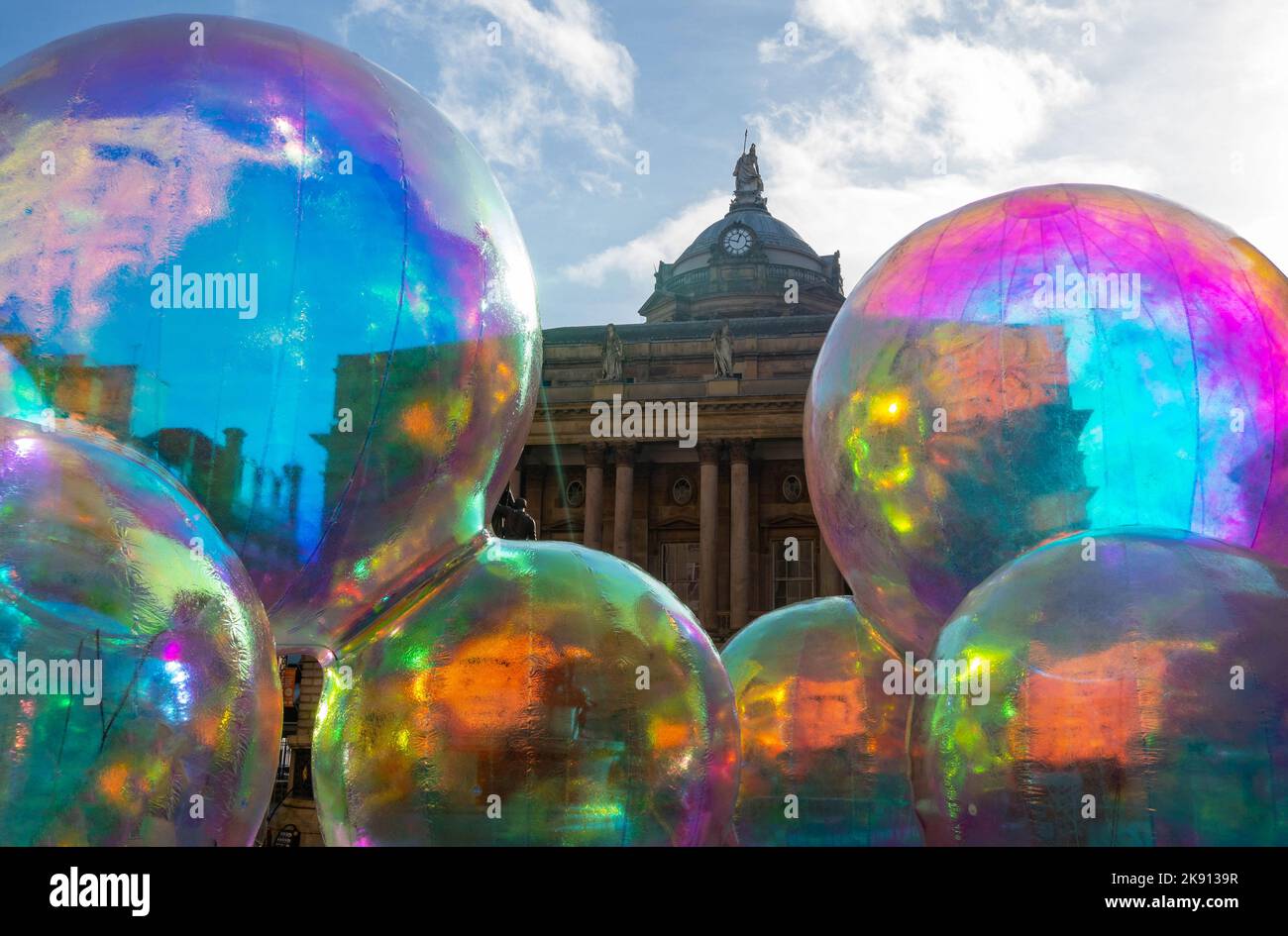Evanescent, a Liverpool River of Light display behind Cityhall in 2022 ...
