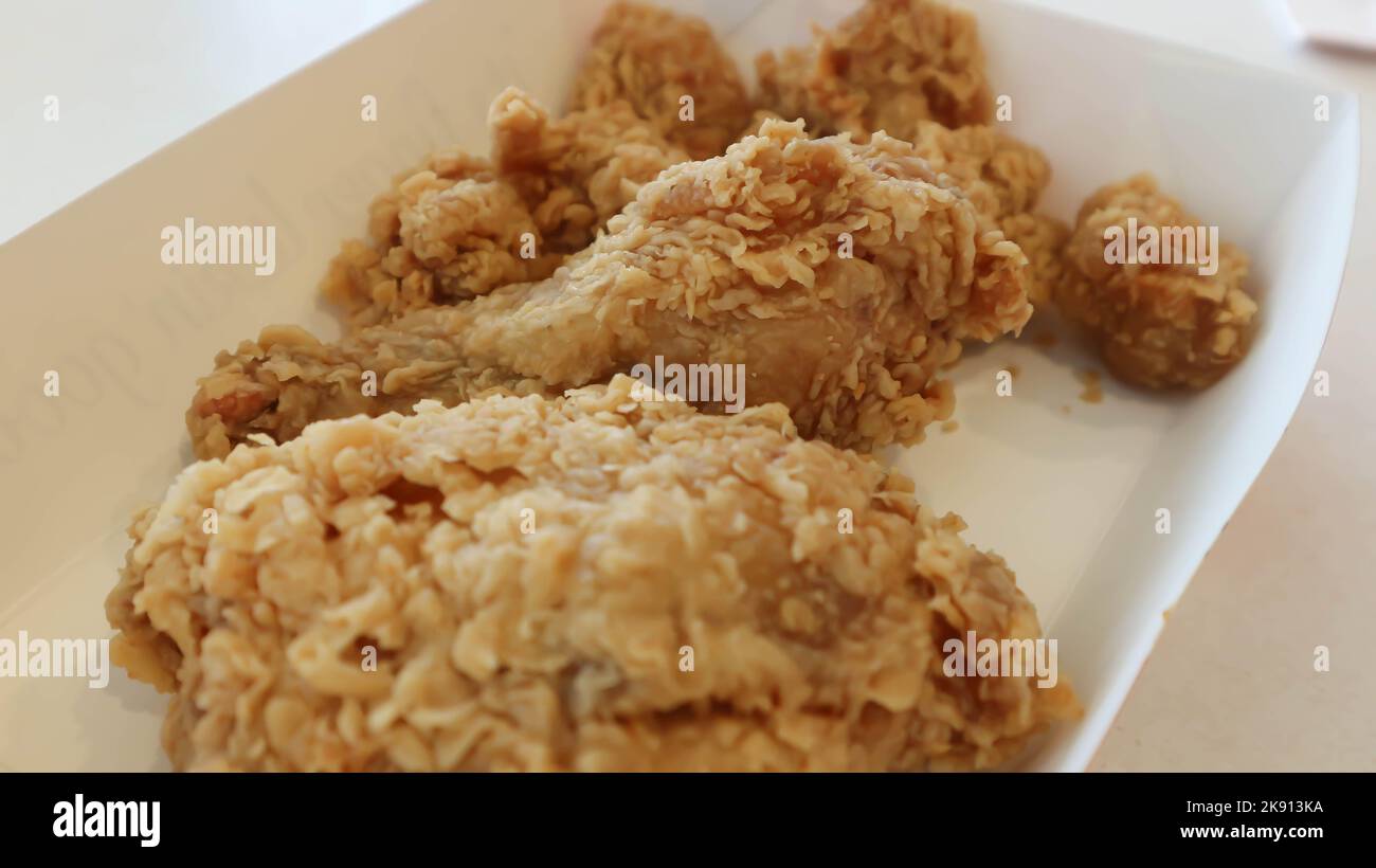 fried chicken, deep fried chicken in the paper dish for serve Stock ...