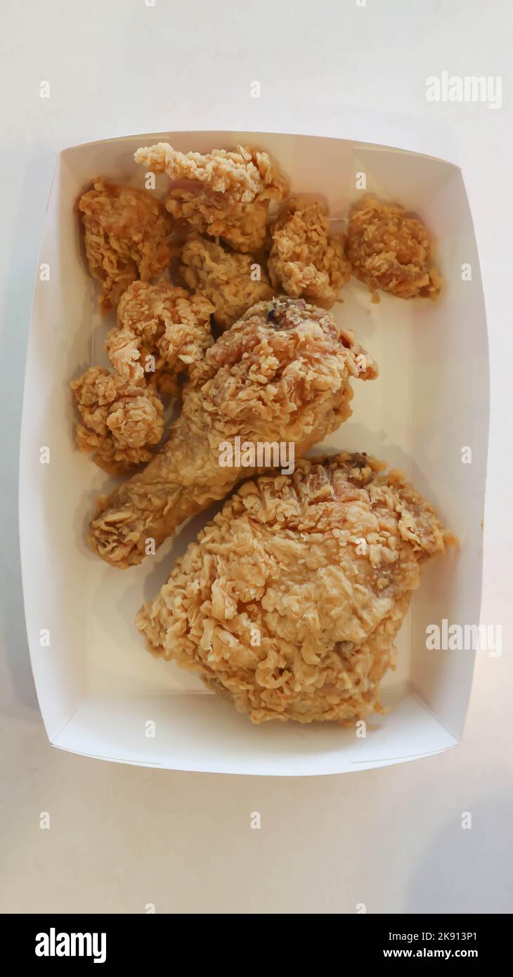 fried chicken, deep fried chicken in the paper dish for serve Stock ...