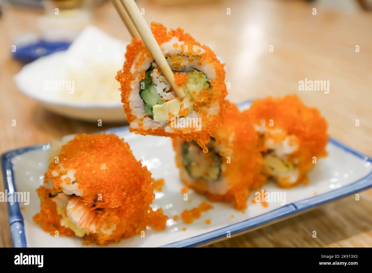 california maki , Japanese rolls or rice rolls or maki Stock Photo - Alamy