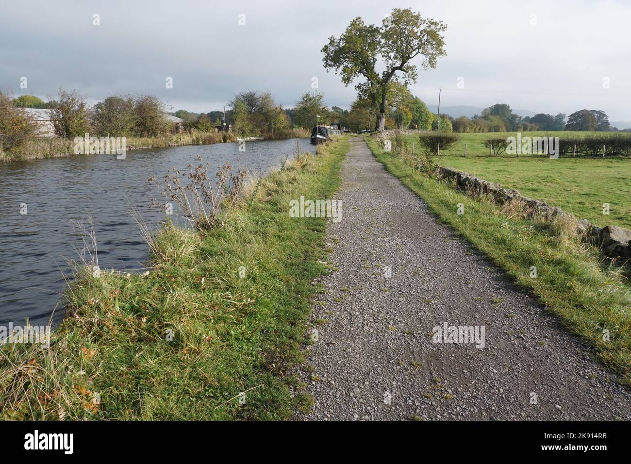 Pathway by Canal in Yorkshire Stock Photo - Alamy