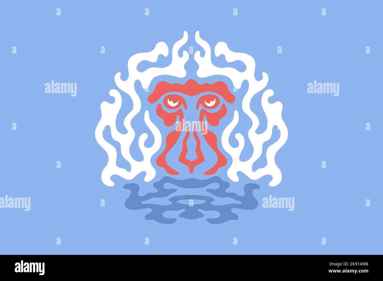 Japan monkeys in hot springs Stock Vector Images - Alamy