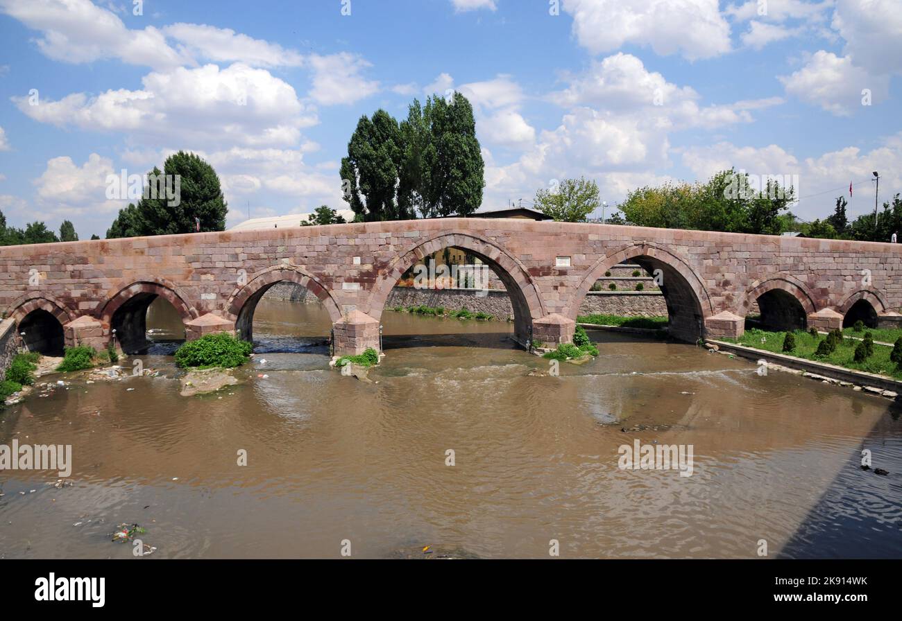 Located in Ankara, Turkey, Ak Bridge was built in the 13th century ...