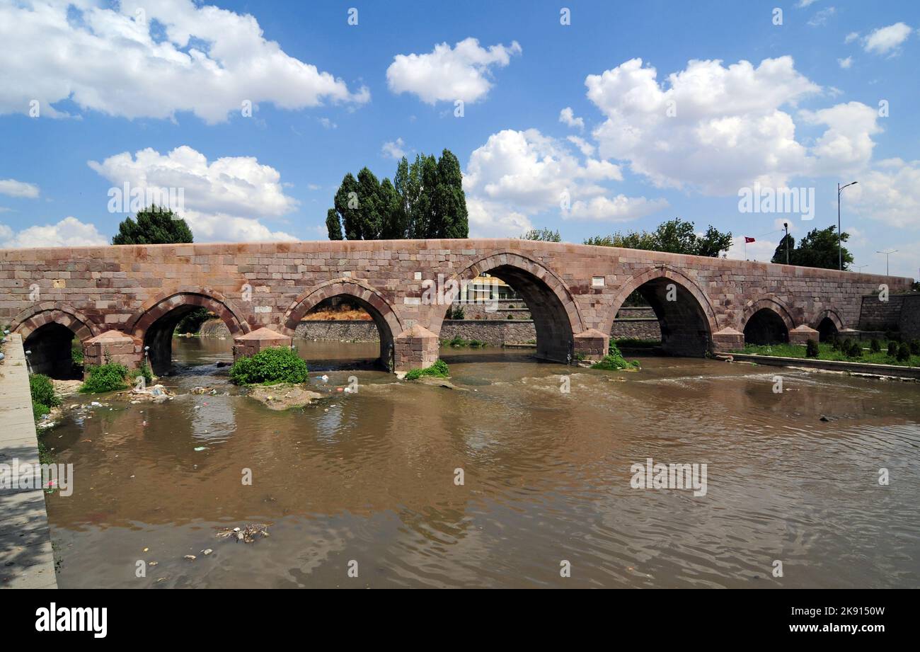 Located in Ankara, Turkey, Ak Bridge was built in the 13th century ...