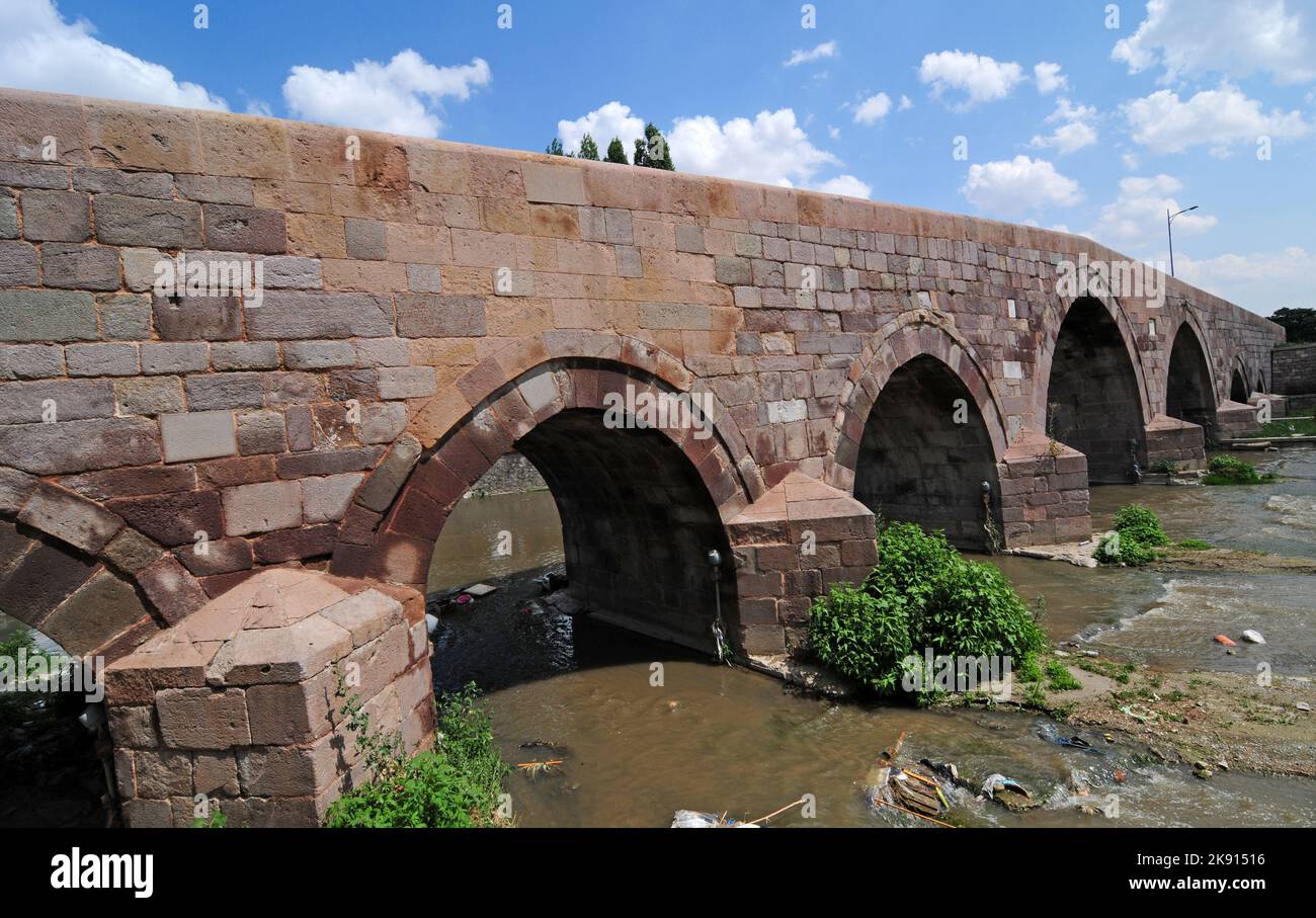 Located in Ankara, Turkey, Ak Bridge was built in the 13th century ...