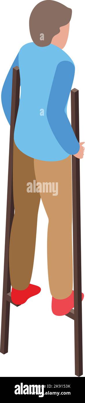 Man walking icon isometric vector. Circus wooden. Walker leg Stock ...