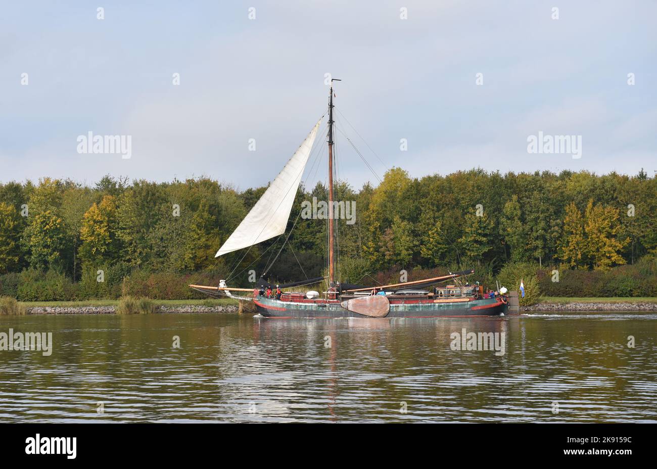 Traditional Sailing Ship On The Kiel Canal Stock Photo - Alamy
