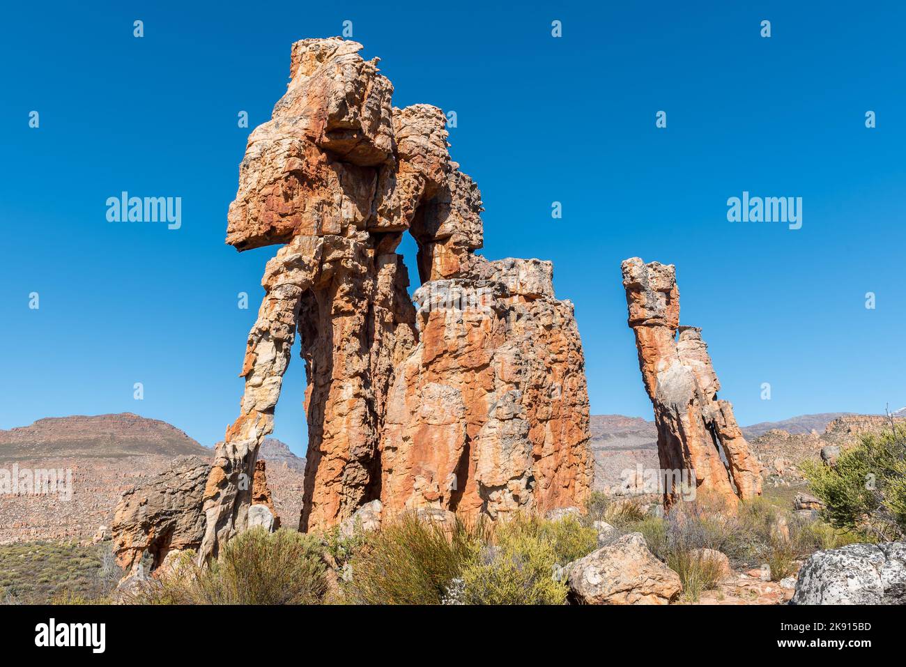 Rock formations on the Vensterklippe hiking trail at Dwarsrivier in the ...