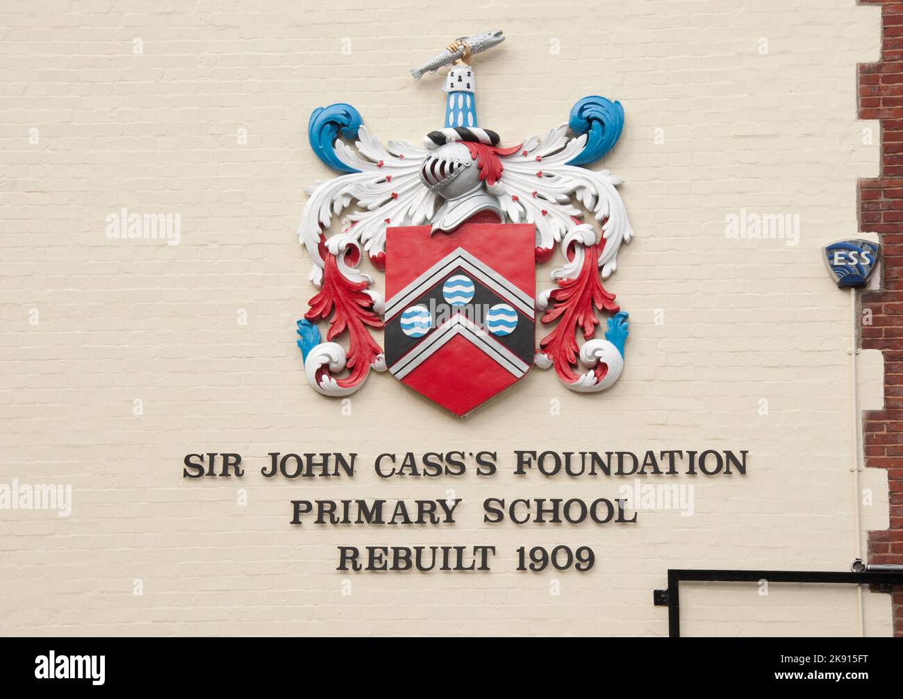 Sign for Sir John Cass's Foundation Primary School, Aldgate High Street ...