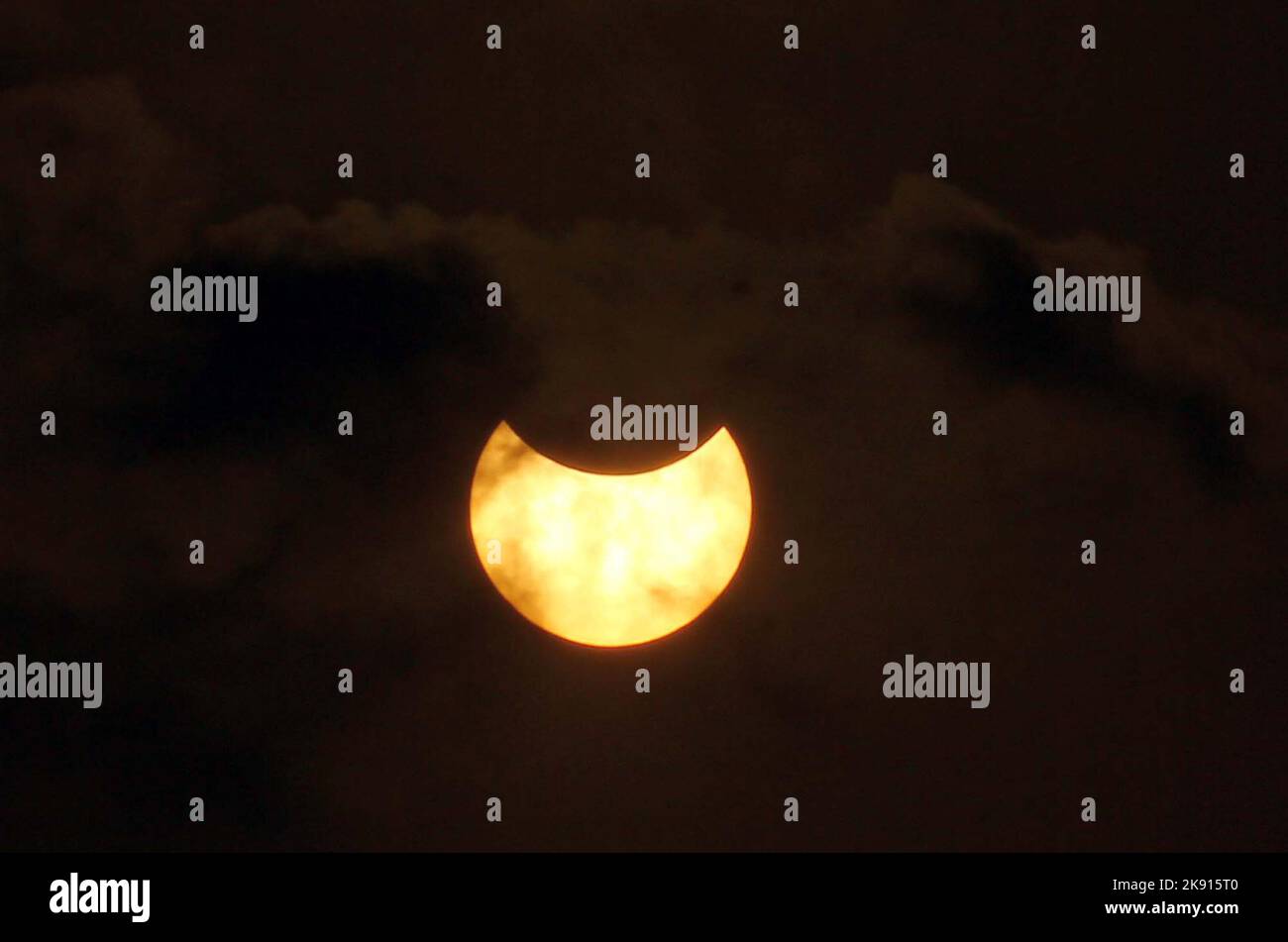 Hyderabad, Pakistan, October 25, 2022. View of partial "Solar Eclipse ...