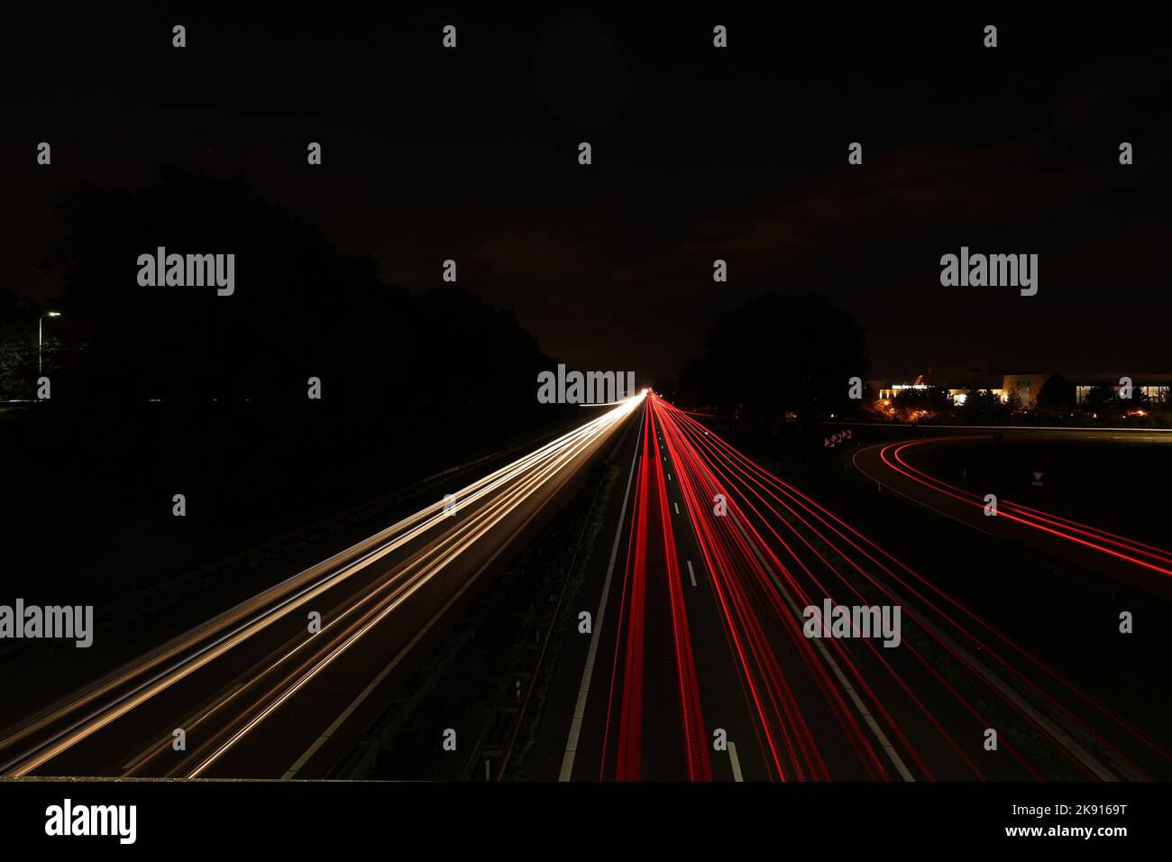 A beautiful long exposure of streets in the nighttime Stock Photo - Alamy