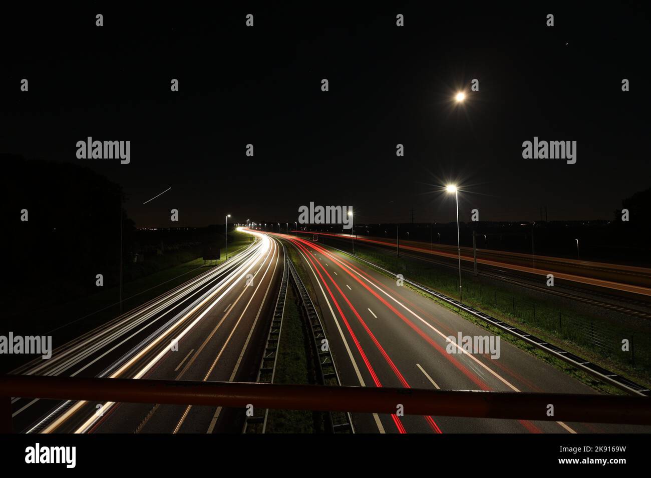A beautiful long exposure of streets in the nighttime Stock Photo - Alamy
