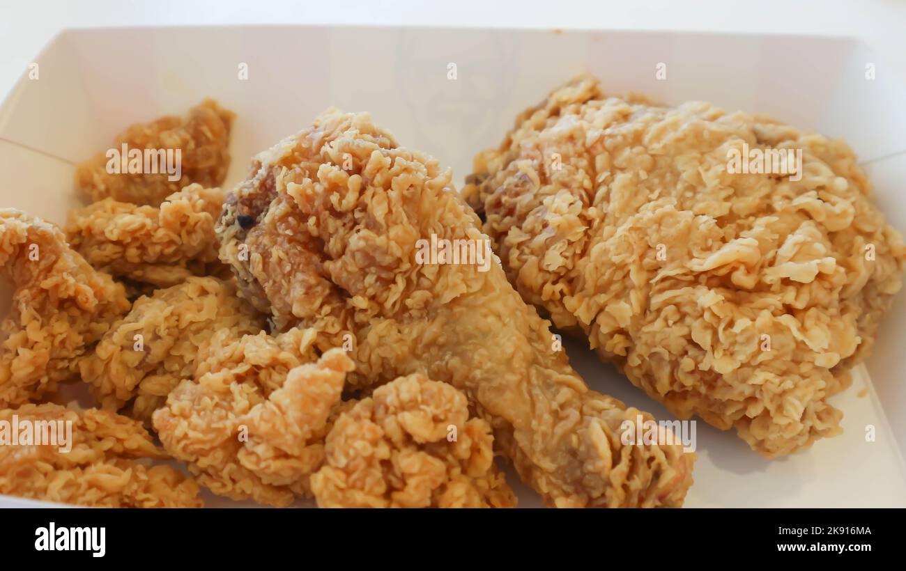 fried chicken, deep fried chicken in the paper dish for serve Stock ...